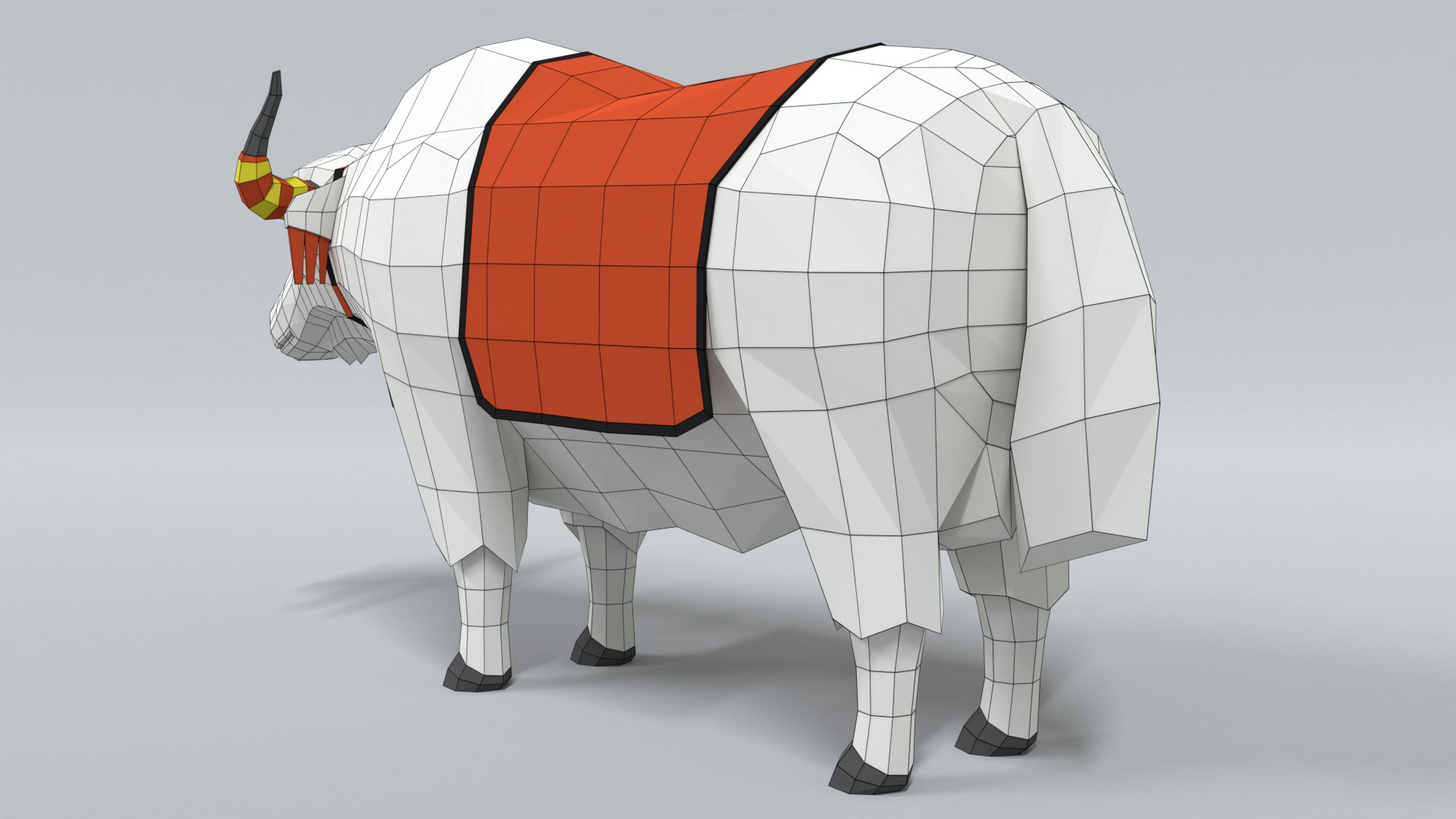 Low Poly Cartoon White Yak 3D Model - TurboSquid 1837855