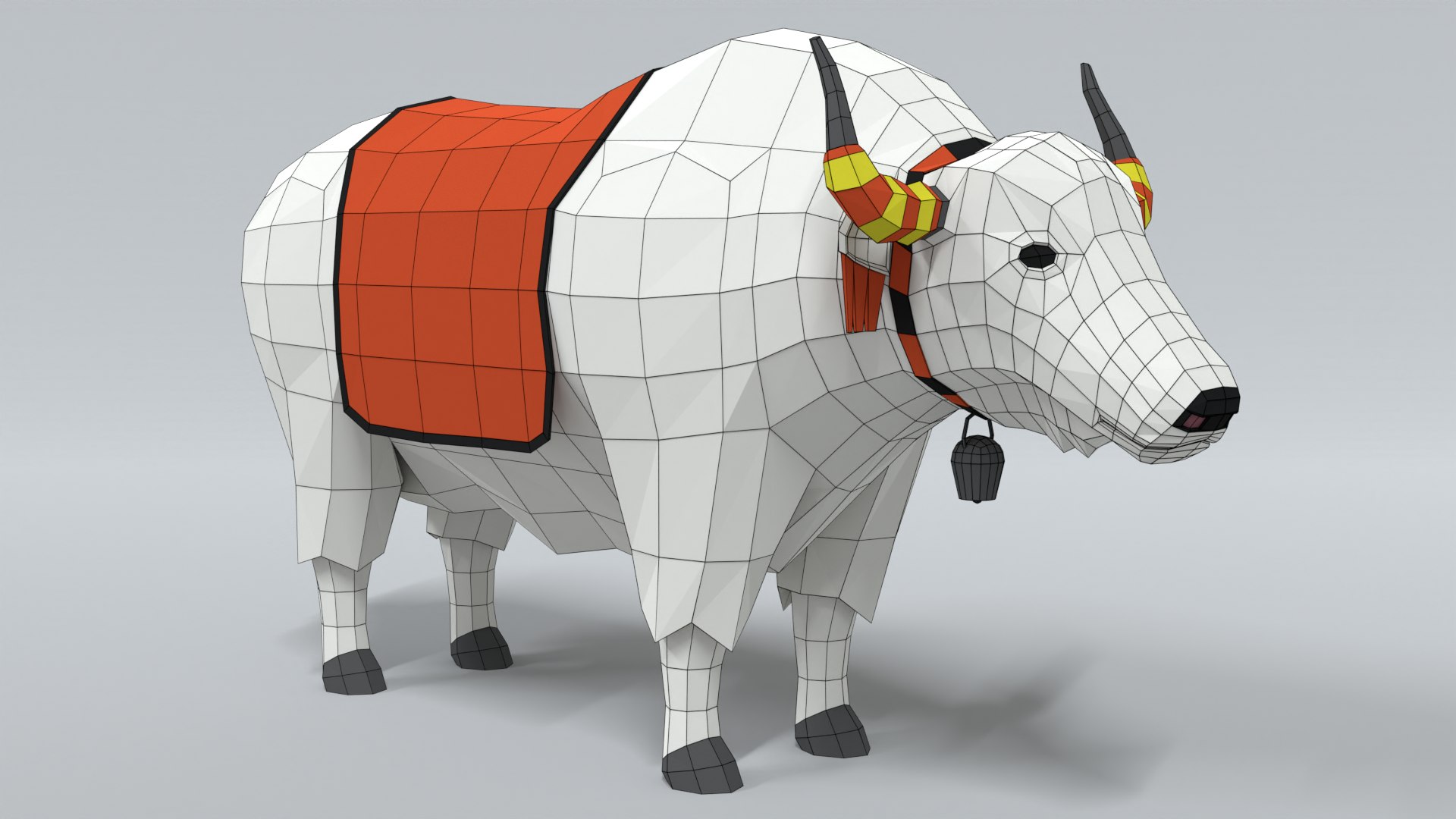 Low Poly Cartoon White Yak 3D Model - TurboSquid 1837855