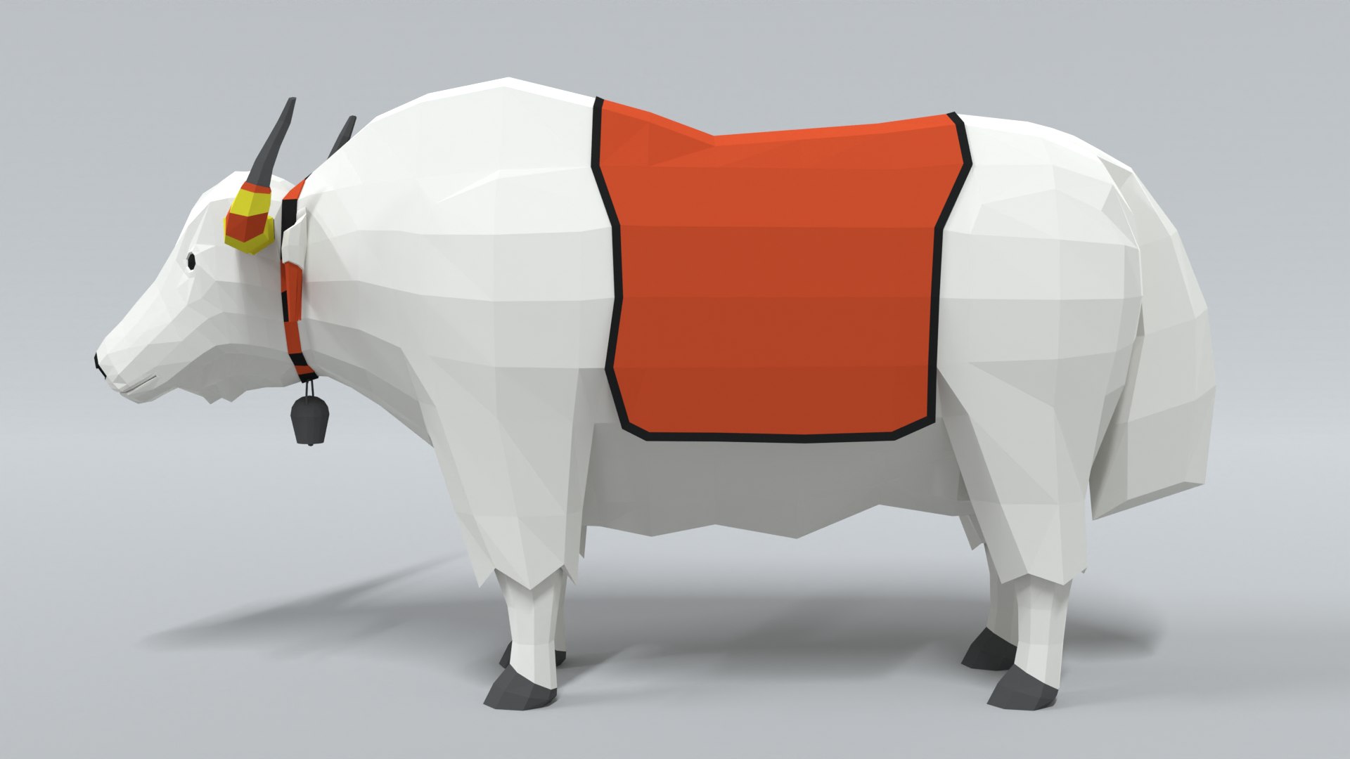 Low Poly Cartoon White Yak 3D Model - TurboSquid 1837855