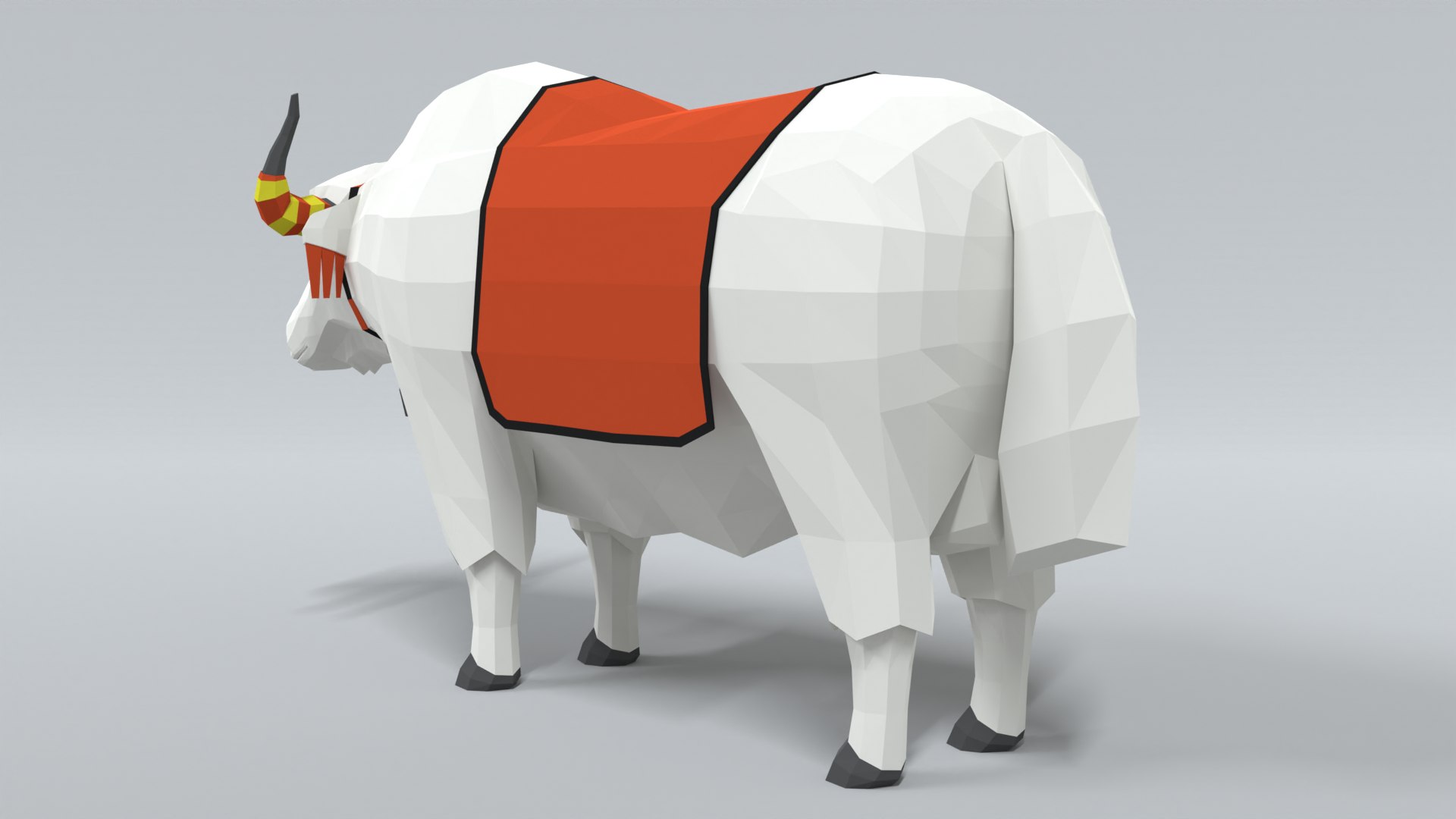 Low Poly Cartoon White Yak 3D Model - TurboSquid 1837855