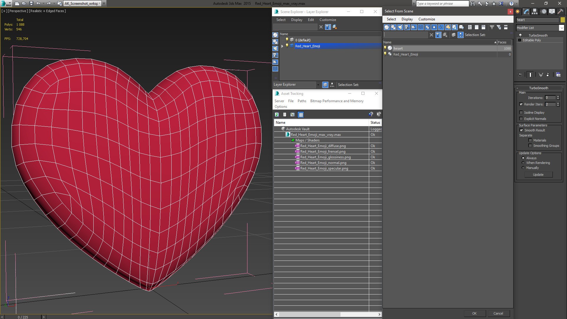 3D Red Heart Emoji model - TurboSquid 1867937