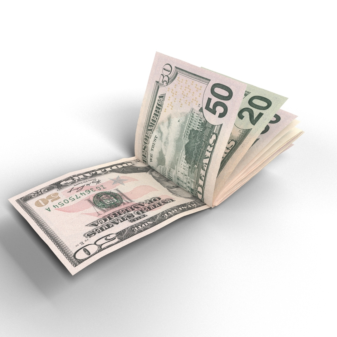 Paper Dollars 3 3d Model