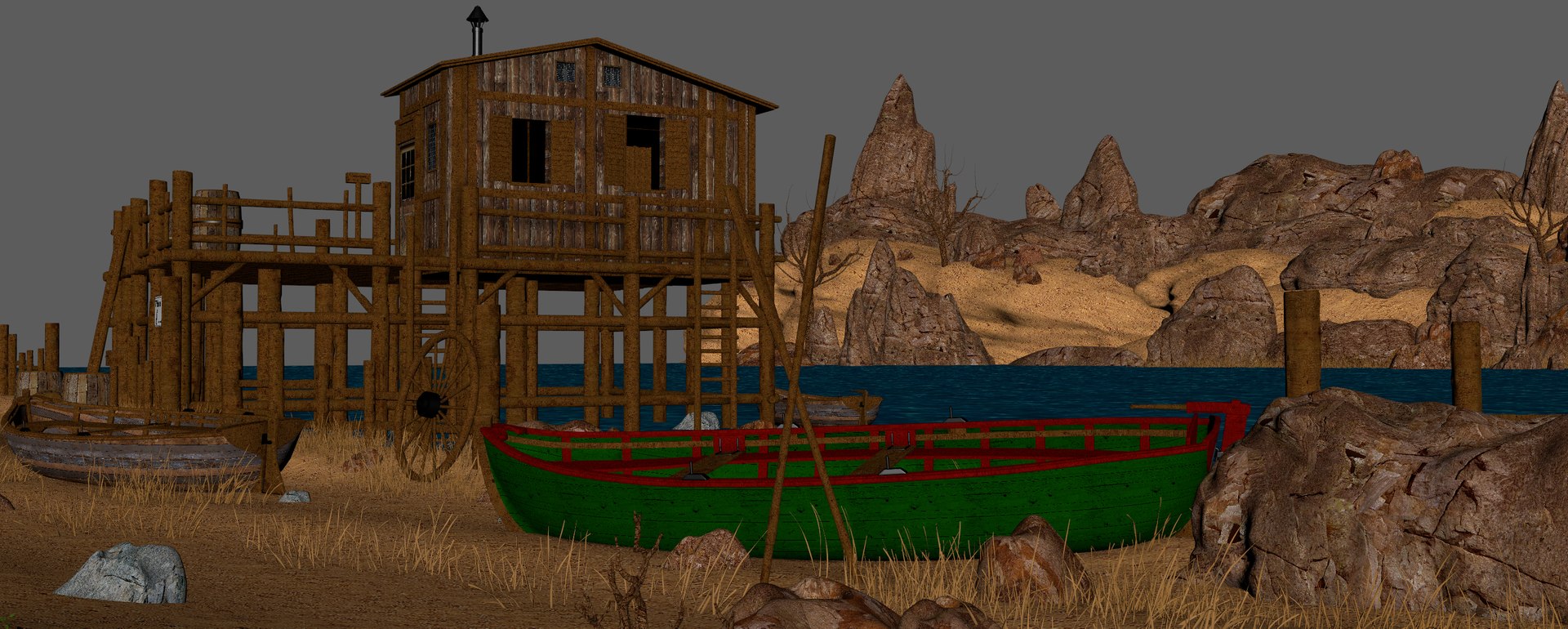 3D Landscape Cartoon Western Model - TurboSquid 1318340