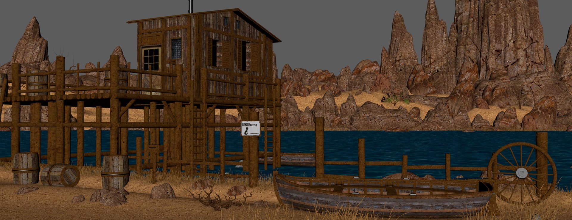 3D Landscape Cartoon Western Model - TurboSquid 1318340