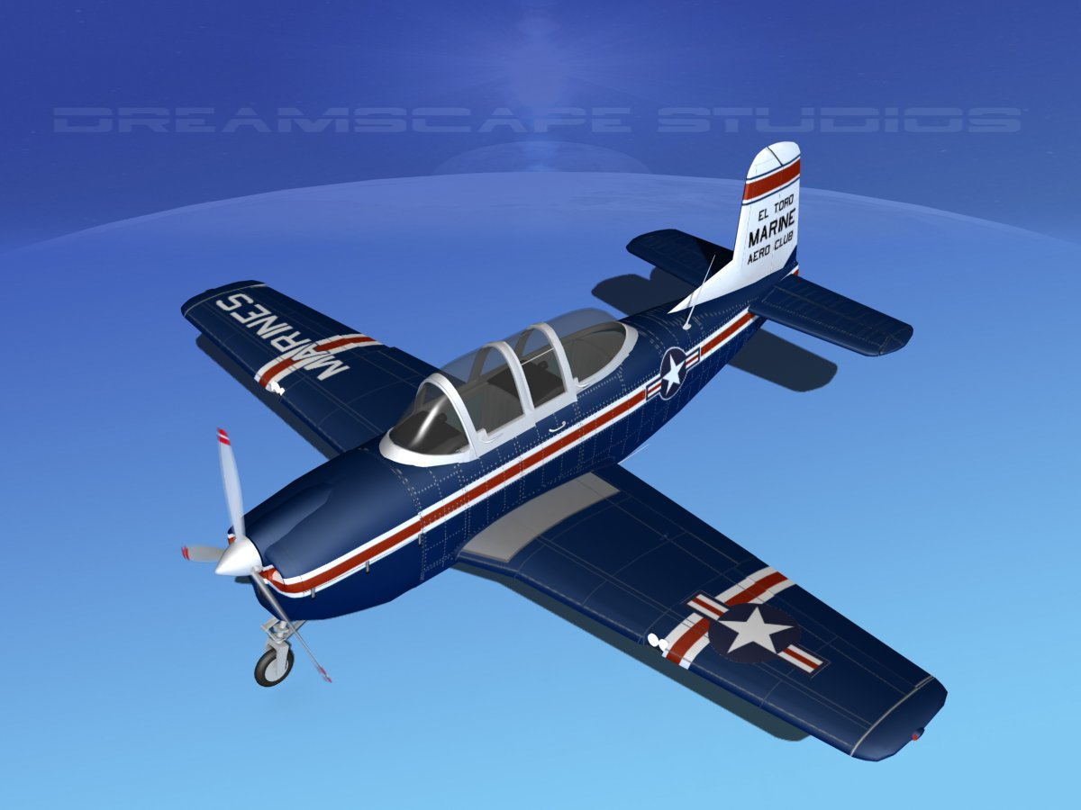 3D beechcraft t-34 mentor usmc model - TurboSquid 1218682