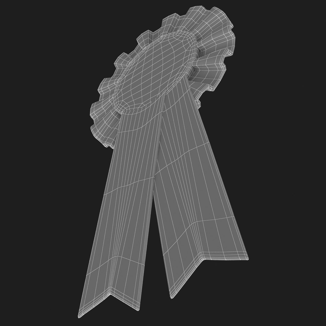 3D Model Realistic Award Ribbon Gray - TurboSquid 1216121