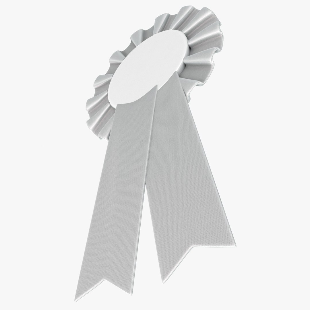 3D Model Realistic Award Ribbon Gray - TurboSquid 1216121