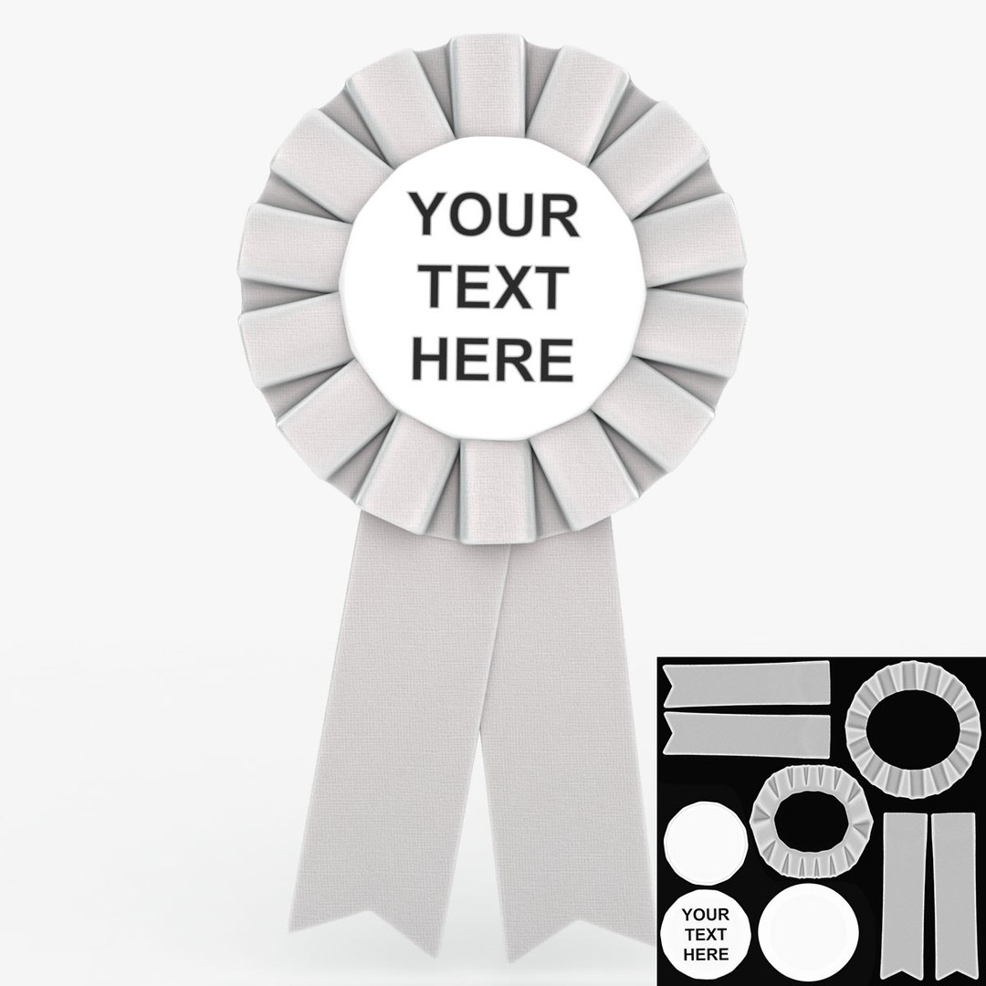 3D Model Realistic Award Ribbon Gray - TurboSquid 1216121
