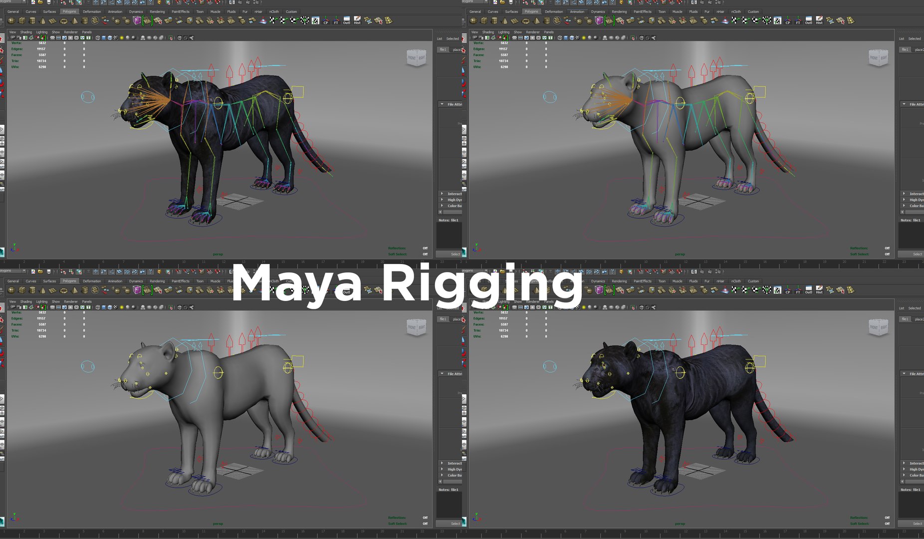 3D panther rigged animation model - TurboSquid 1289582