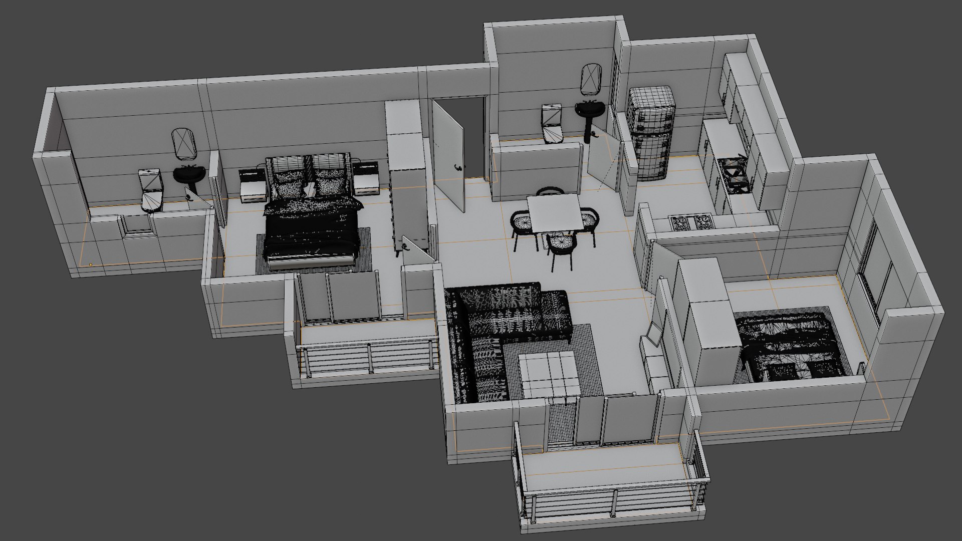 3D 3D Floor Plan Model 27 Model - TurboSquid 1971108