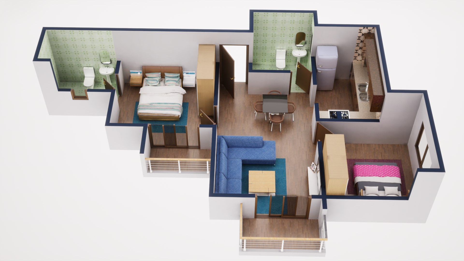 3D 3D Floor Plan Model 27 Model - TurboSquid 1971108
