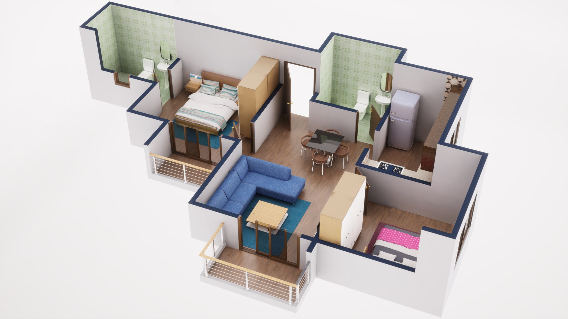 3D 3D Floor Plan Model 27 Model - TurboSquid 1971108