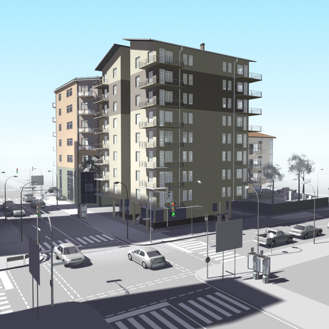 3d Urban Block Model
