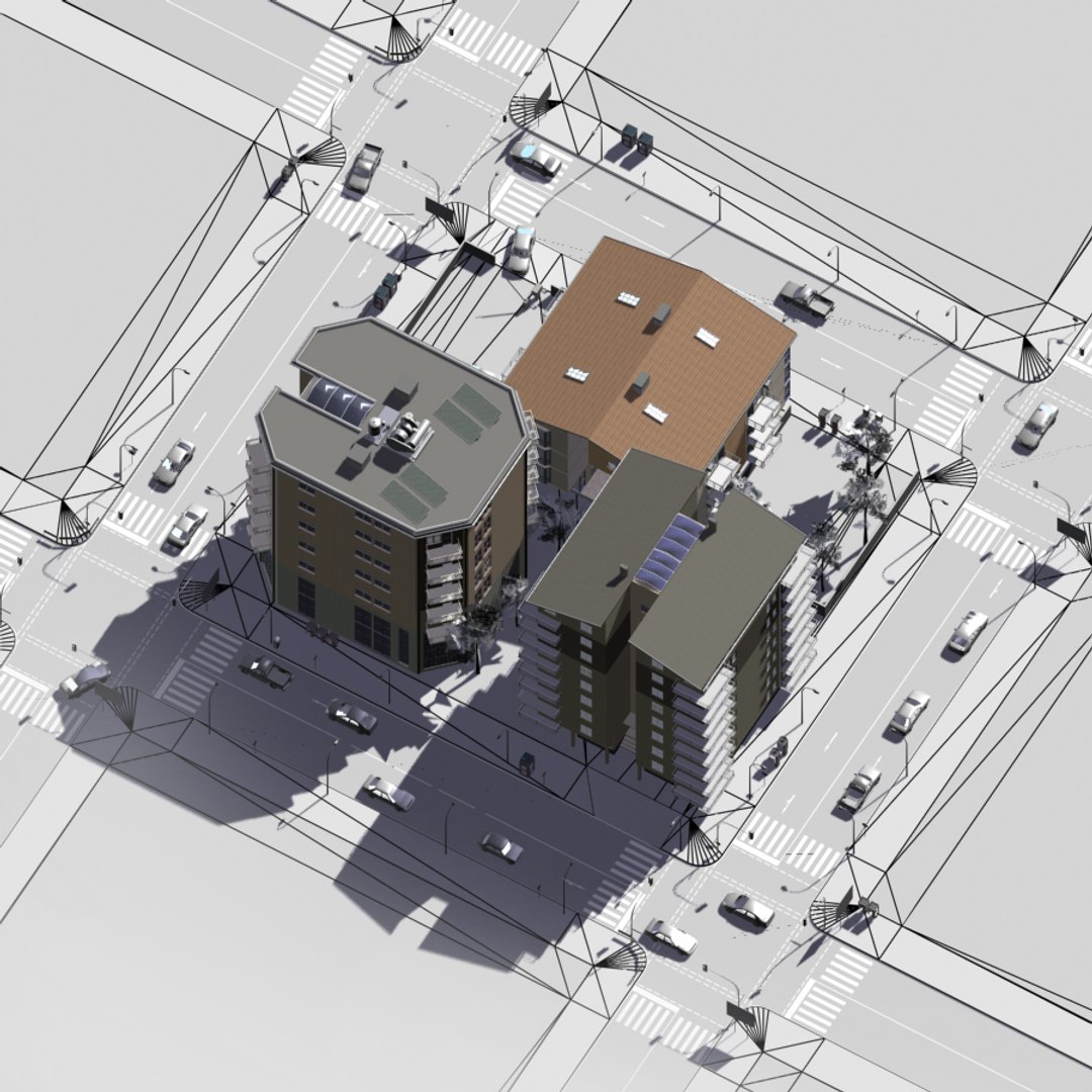 3d Urban Block Model