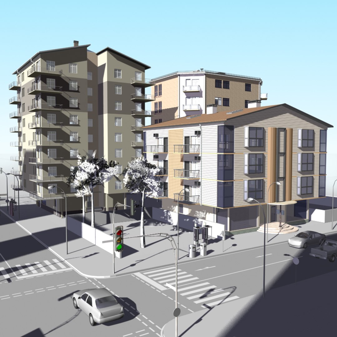 3d Urban Block Model