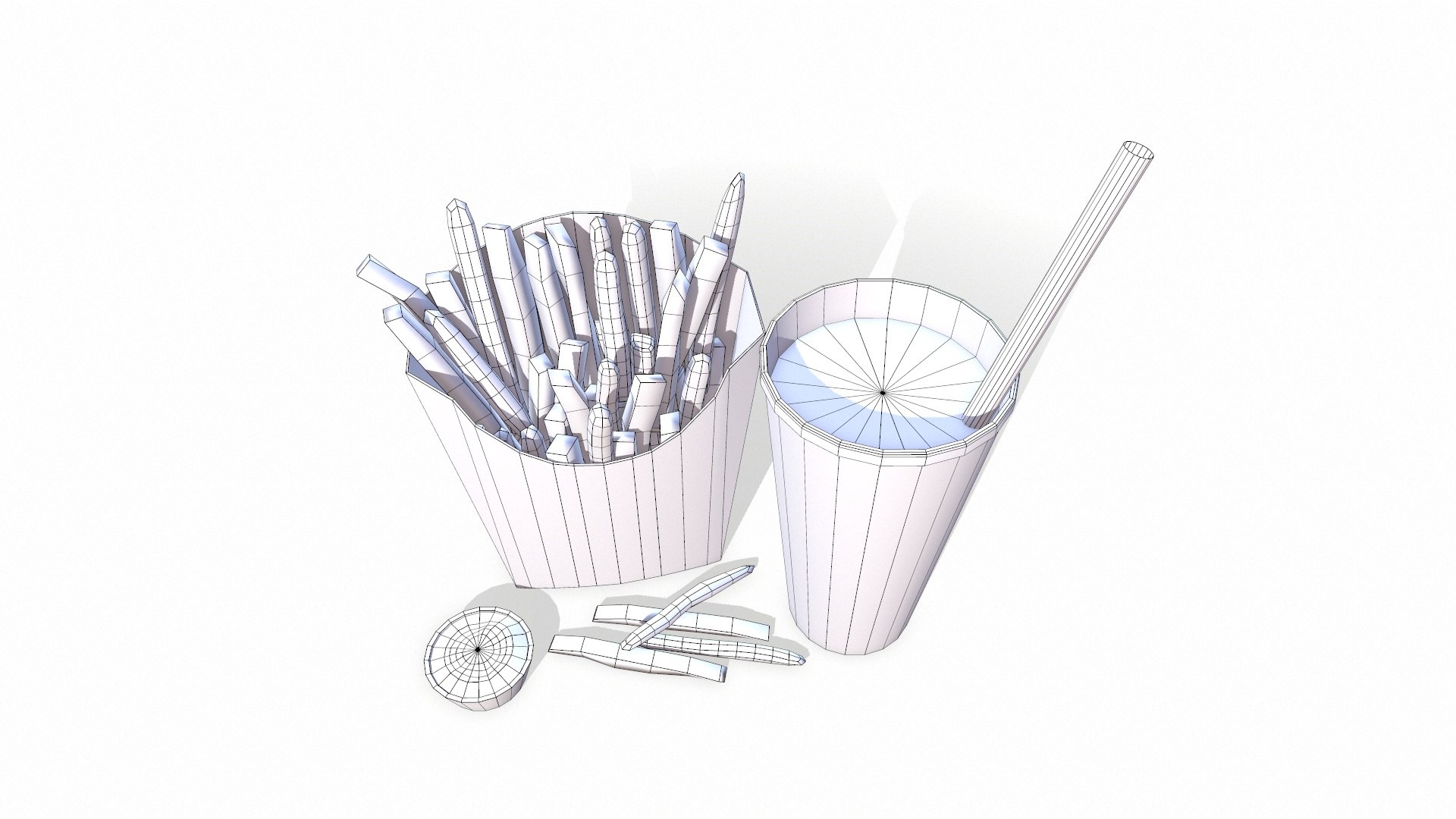 3D French Fries Model - TurboSquid 2432774