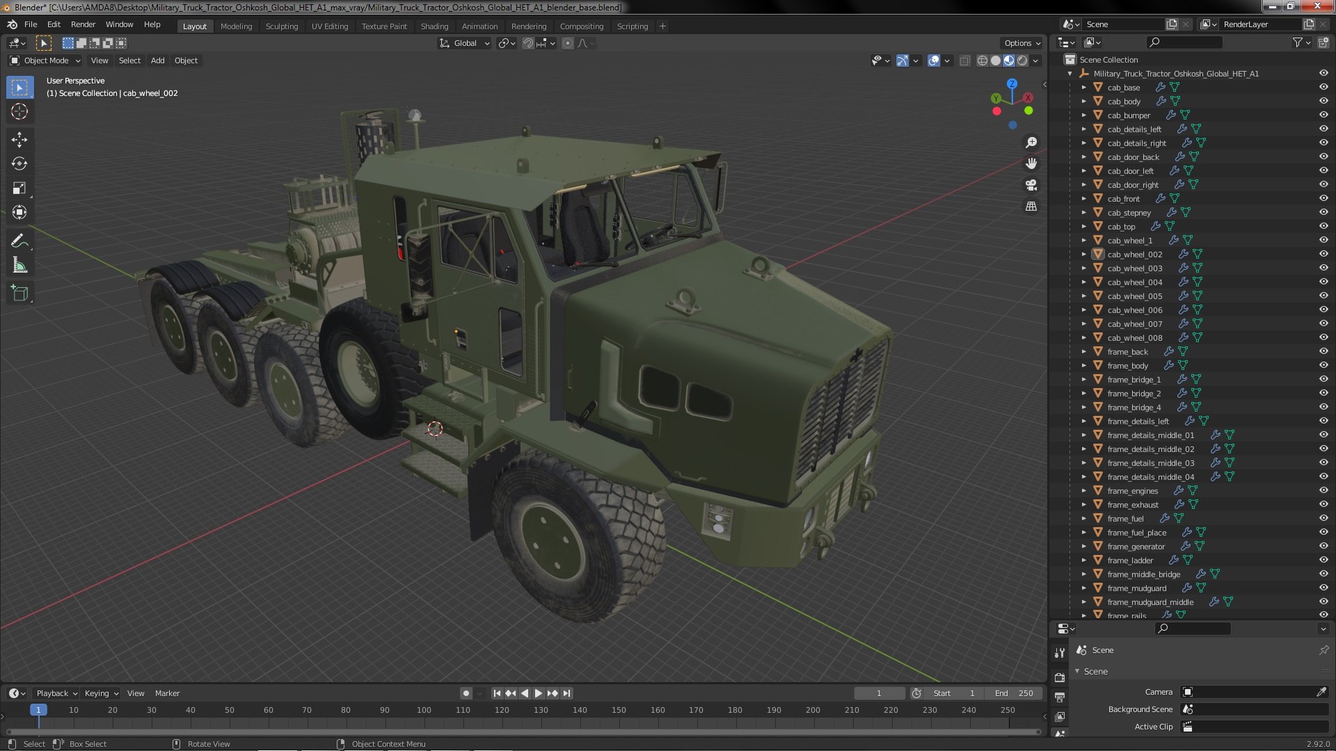3D Military Truck Tractor Oshkosh Global HET A1 - TurboSquid 2000287