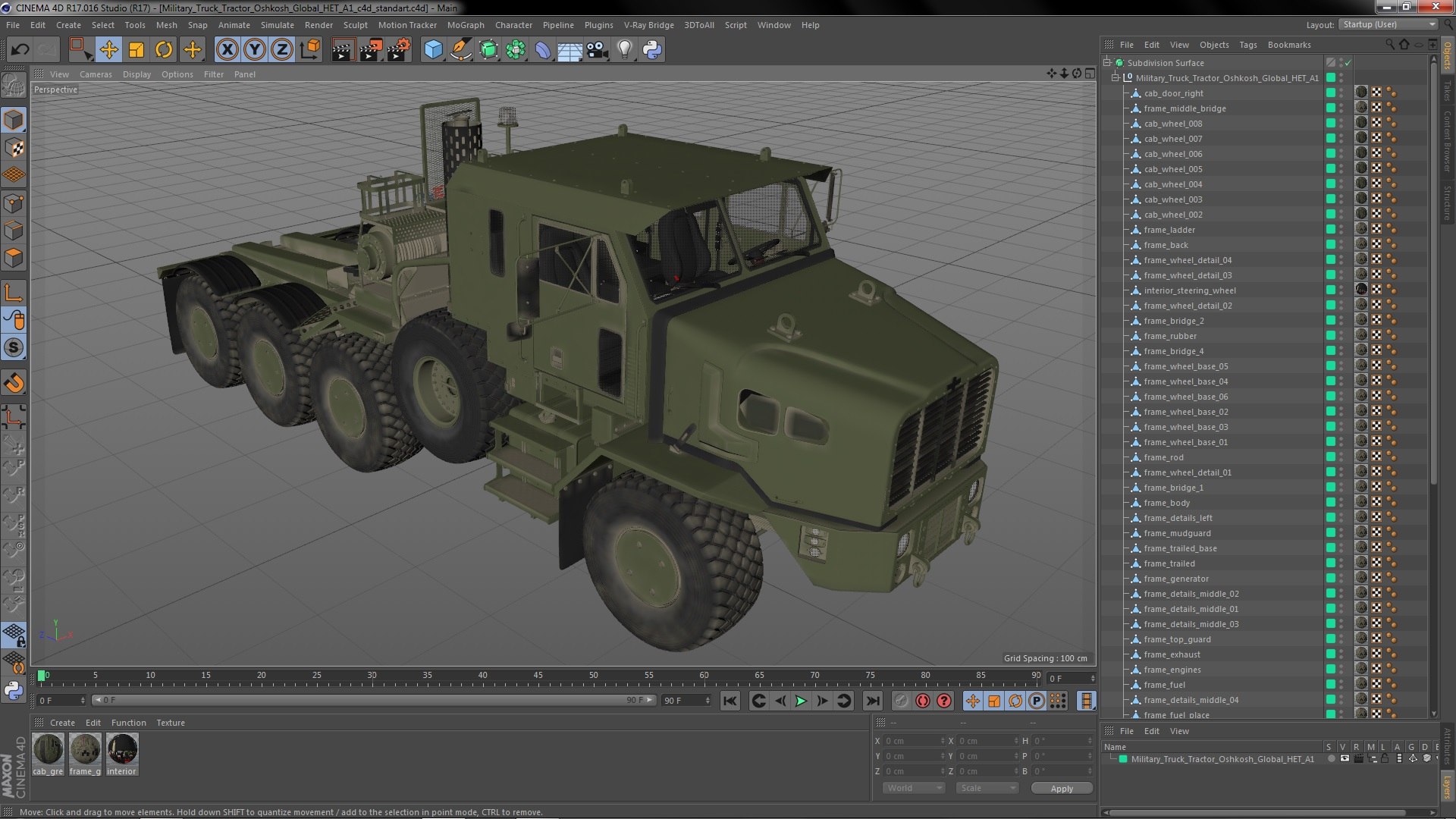 3D Military Truck Tractor Oshkosh Global HET A1 - TurboSquid 2000287