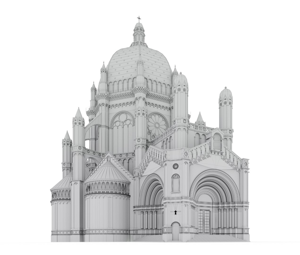 3D Model Royale Sainte Marie Church - TurboSquid 1421866