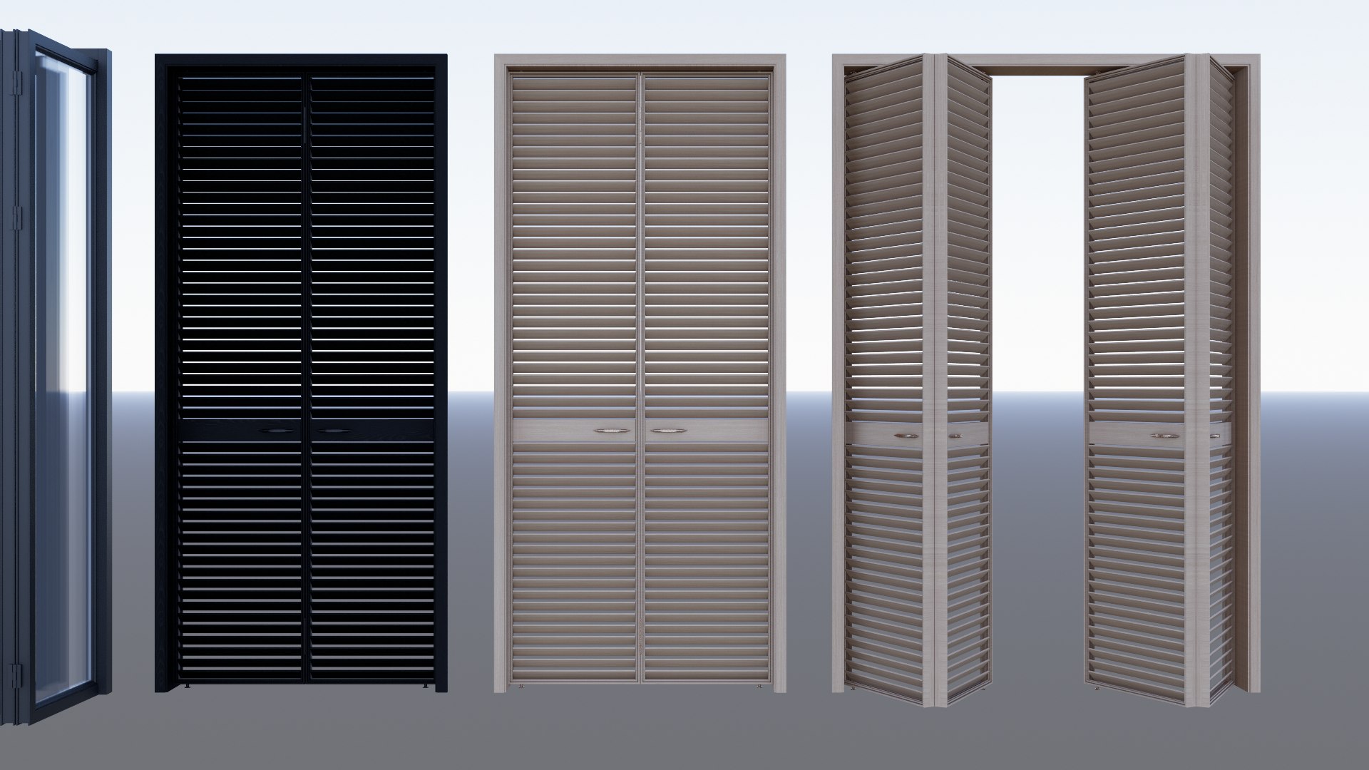 3D Interior Folding Shutter Door -A3 - TurboSquid 2386607