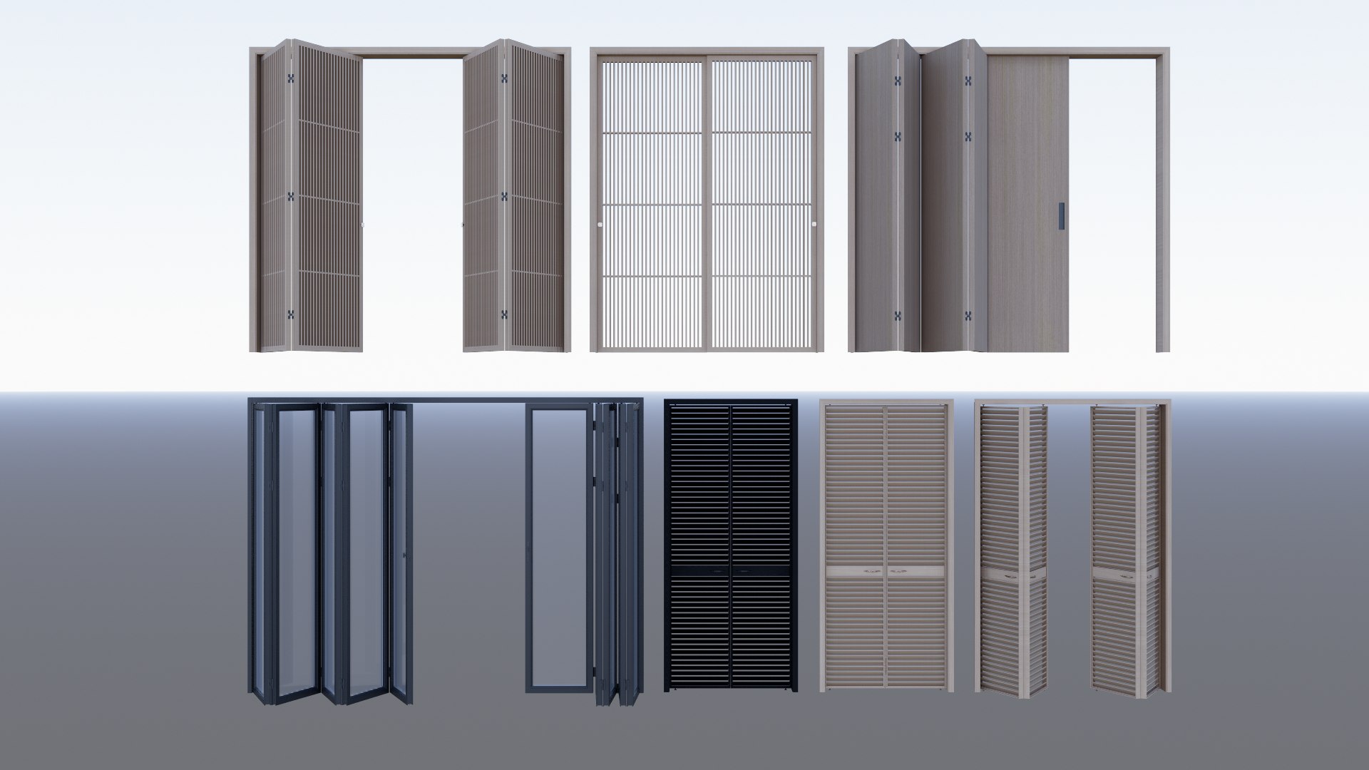 3D Interior Folding Shutter Door -A3 - TurboSquid 2386607