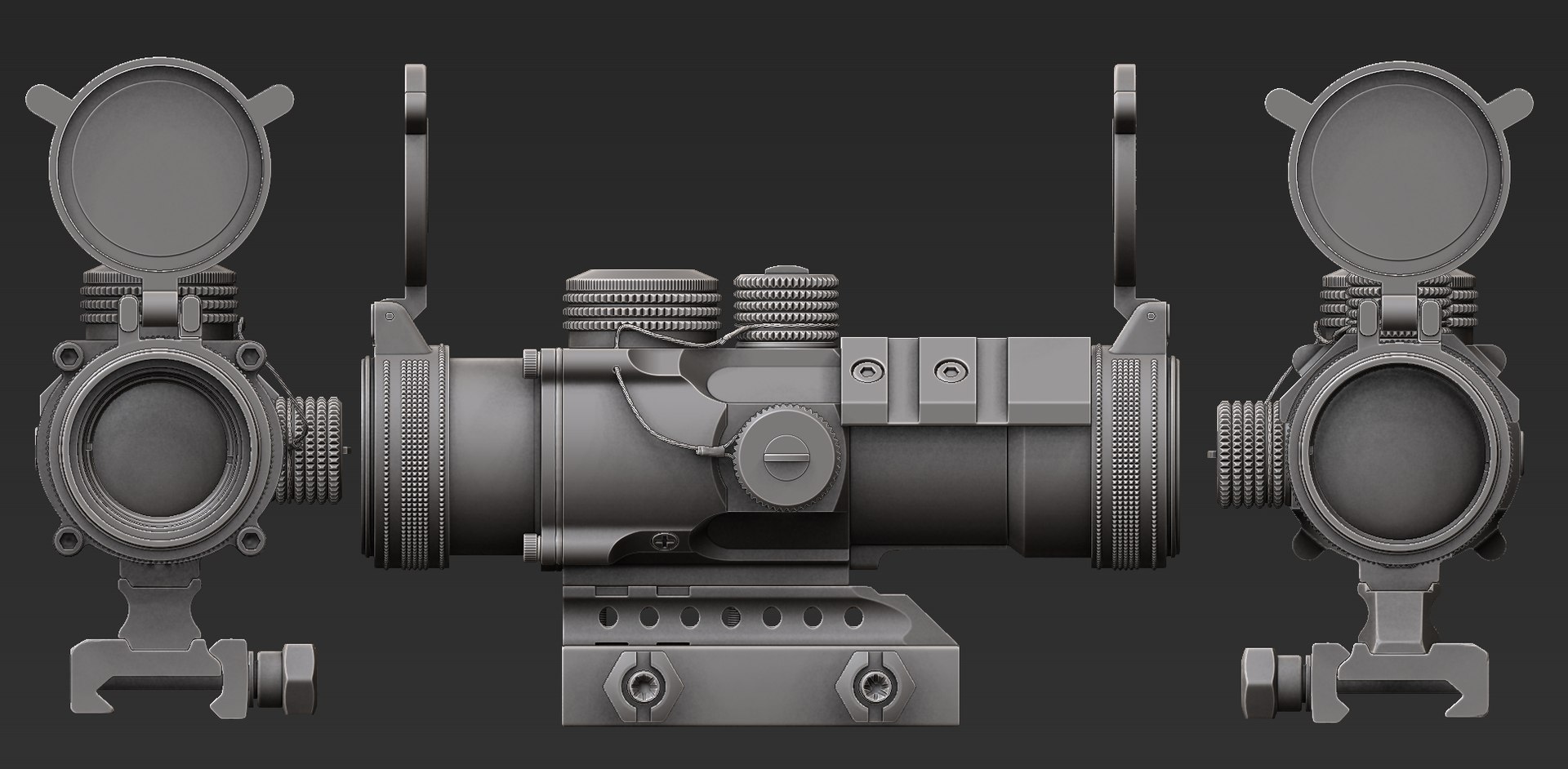 3D Vortex Spitfire 3x Prism Scope - High-poly 3D Model - TurboSquid 2147773
