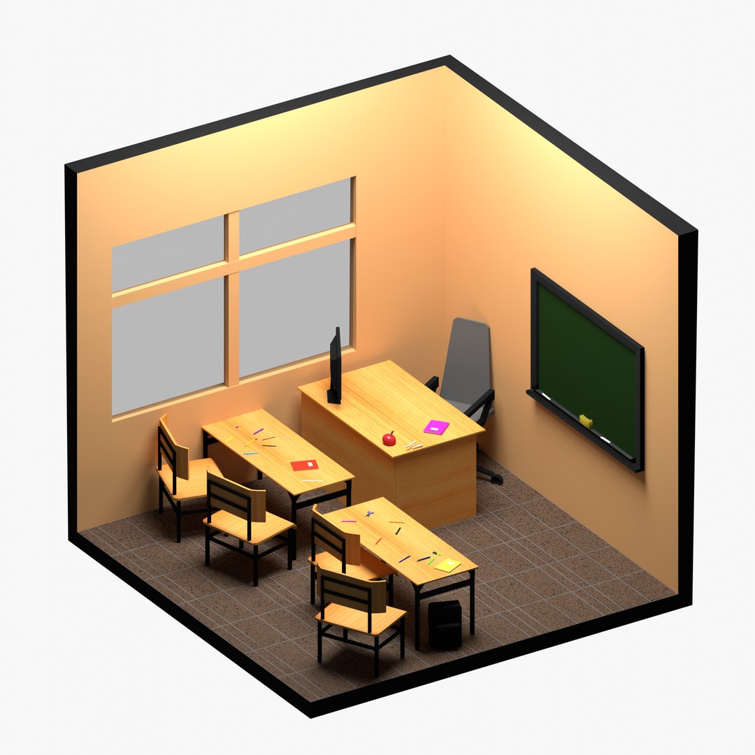 modelo 3d Isometric classroom - TurboSquid 2052543