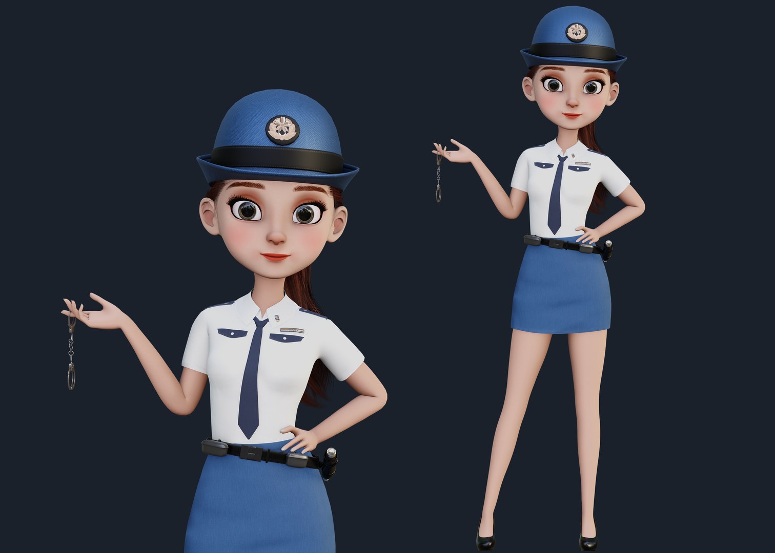 Cartoon Police Rigged Model - TurboSquid 2185303