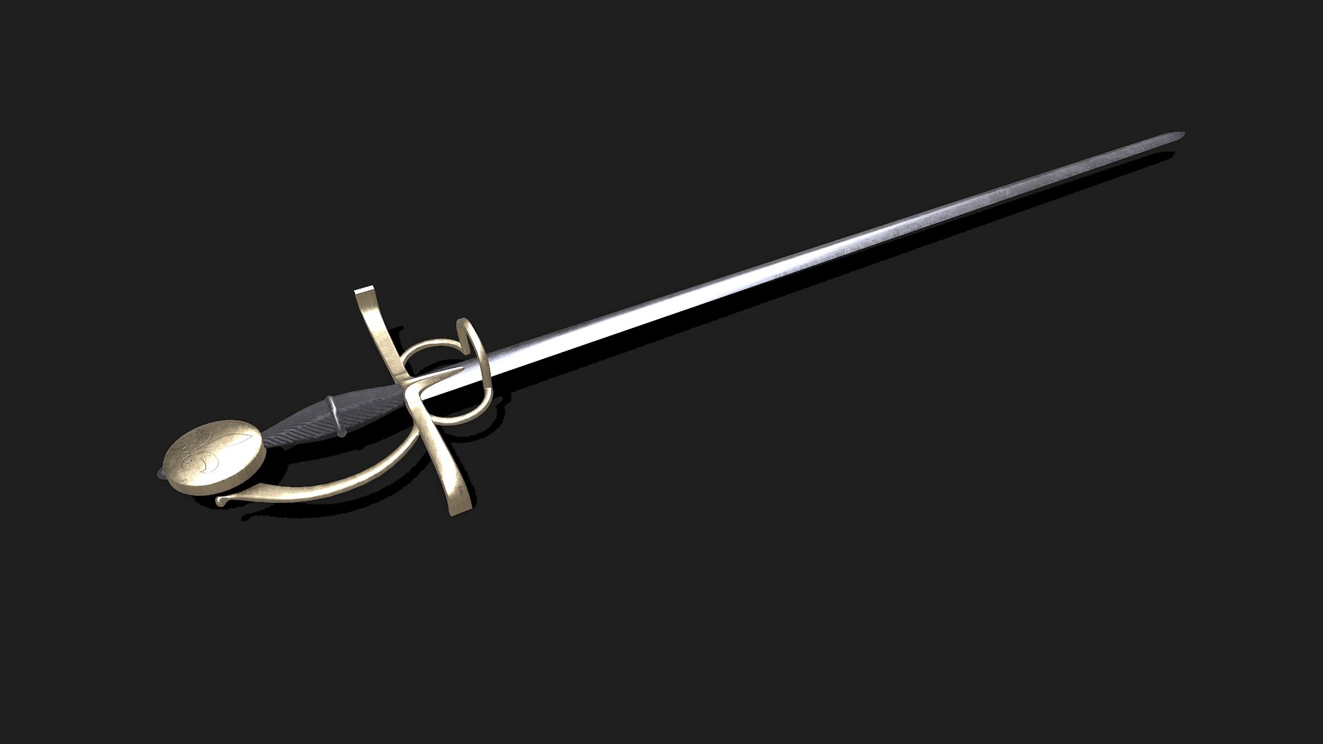 3D Rapier Sword Low-poly PBR Model - TurboSquid 2182478