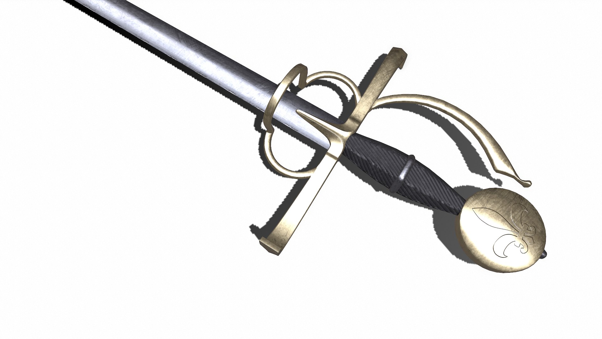 3D Rapier Sword Low-poly PBR Model - TurboSquid 2182478
