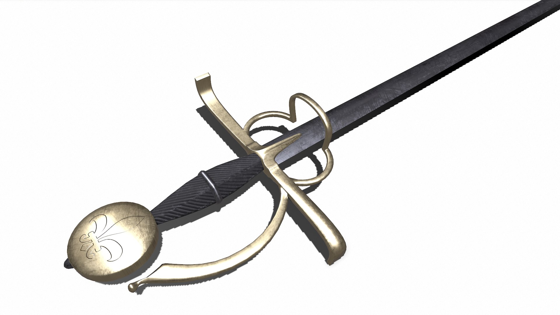 3D Rapier Sword Low-poly PBR Model - TurboSquid 2182478