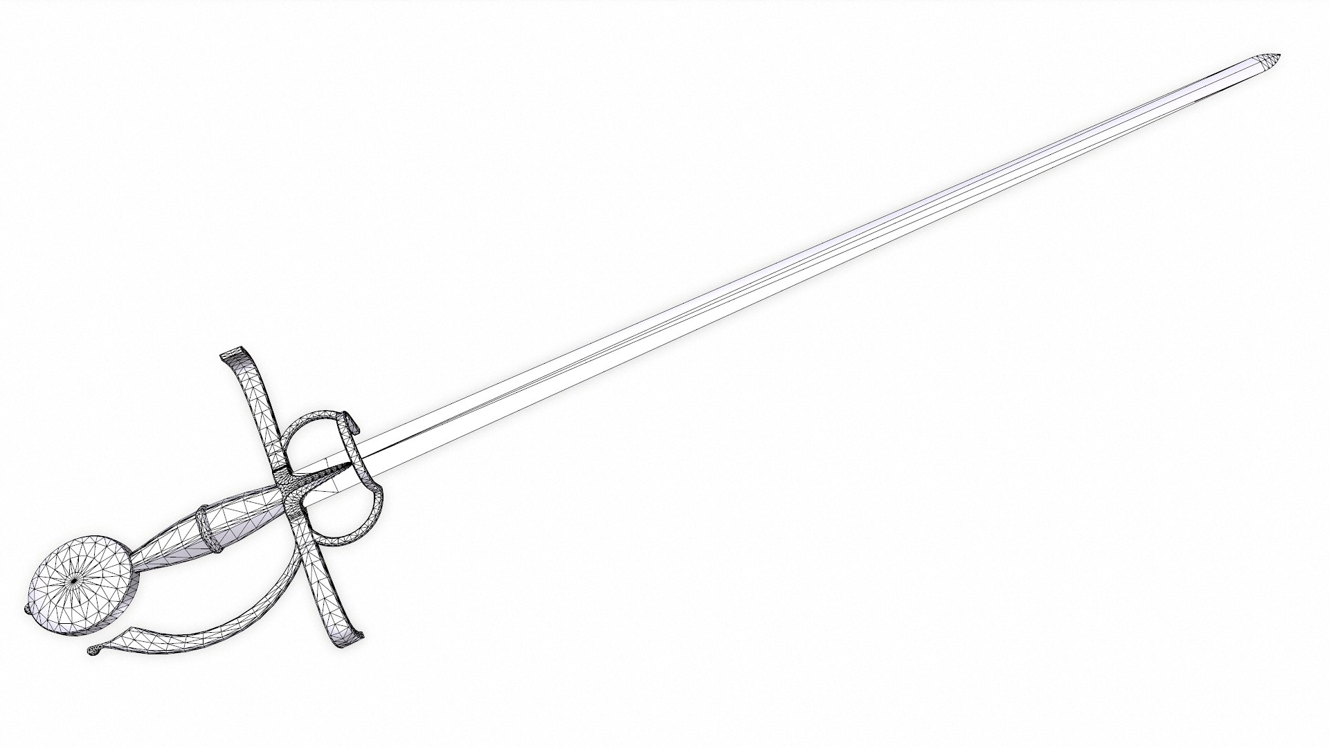 3D Rapier Sword Low-poly PBR Model - TurboSquid 2182478