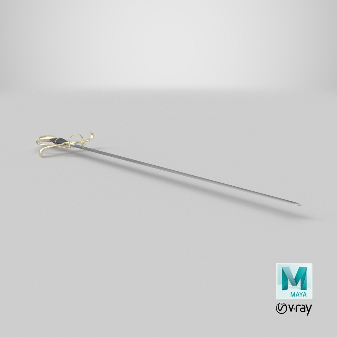3D Rapier Sword Low-poly PBR Model - TurboSquid 2182478