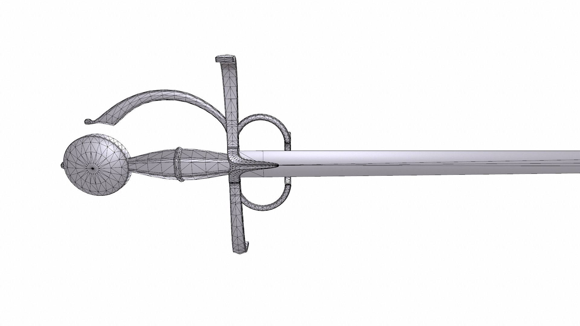3D Rapier Sword Low-poly PBR Model - TurboSquid 2182478