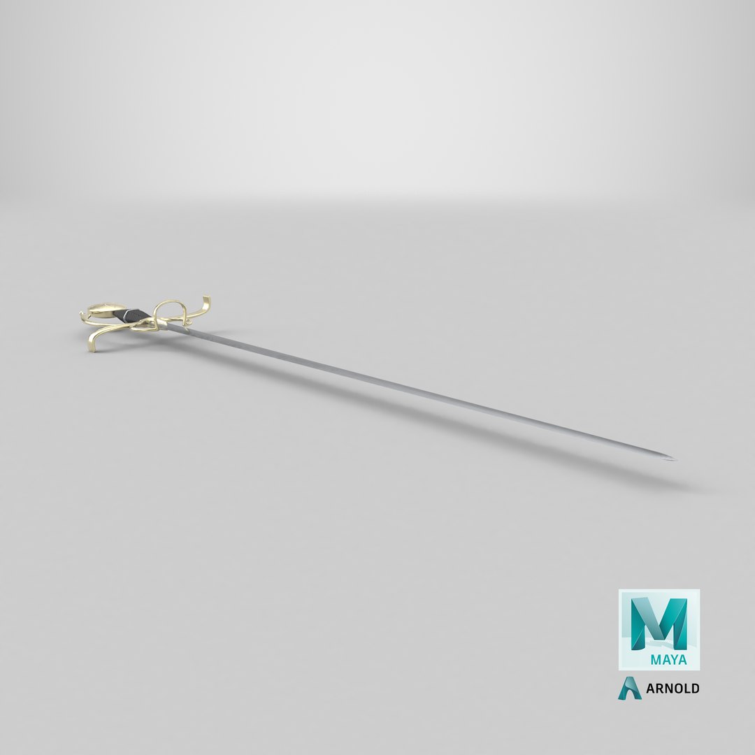 3D Rapier Sword Low-poly PBR Model - TurboSquid 2182478