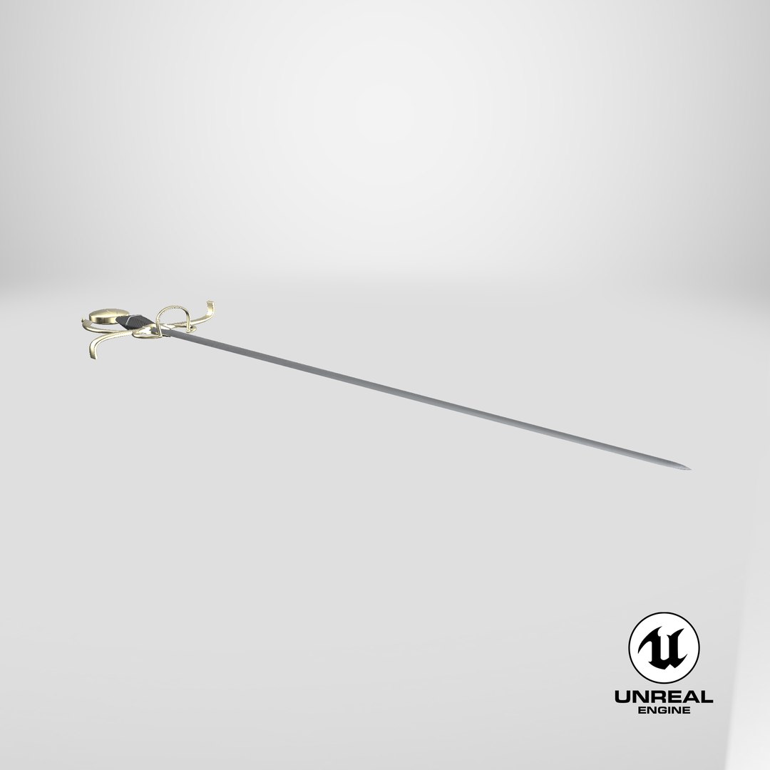 3D Rapier Sword Low-poly PBR Model - TurboSquid 2182478