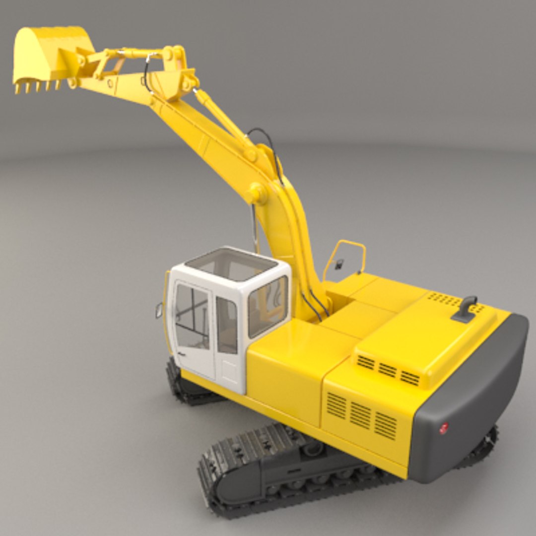 Realistic Crawler Excavator 3d Model