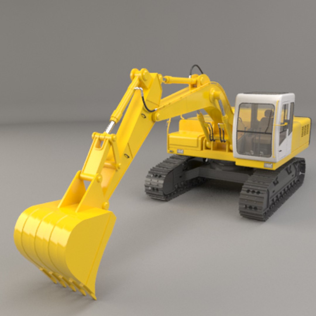 Realistic Crawler Excavator 3d Model