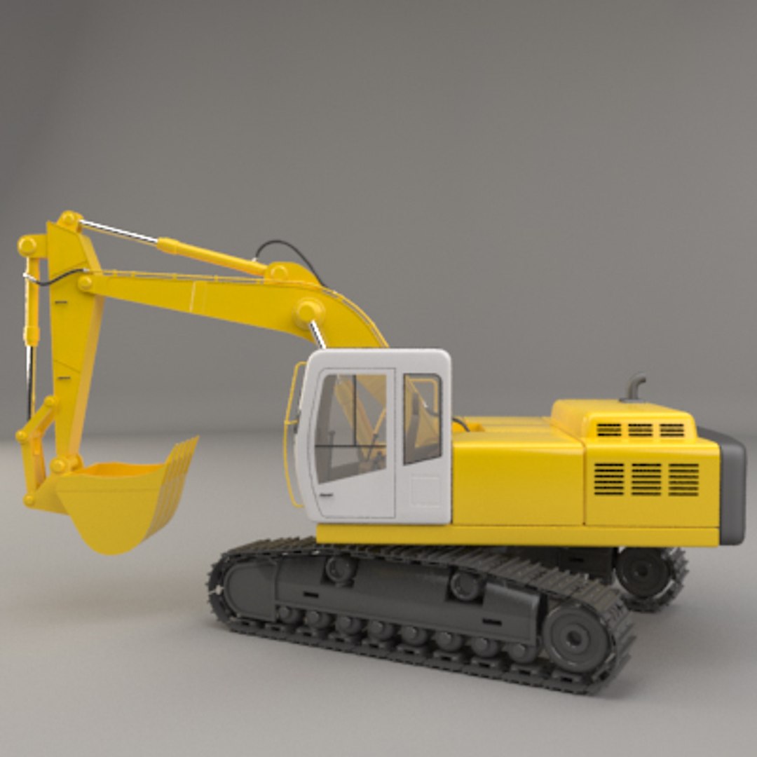 Realistic Crawler Excavator 3d Model