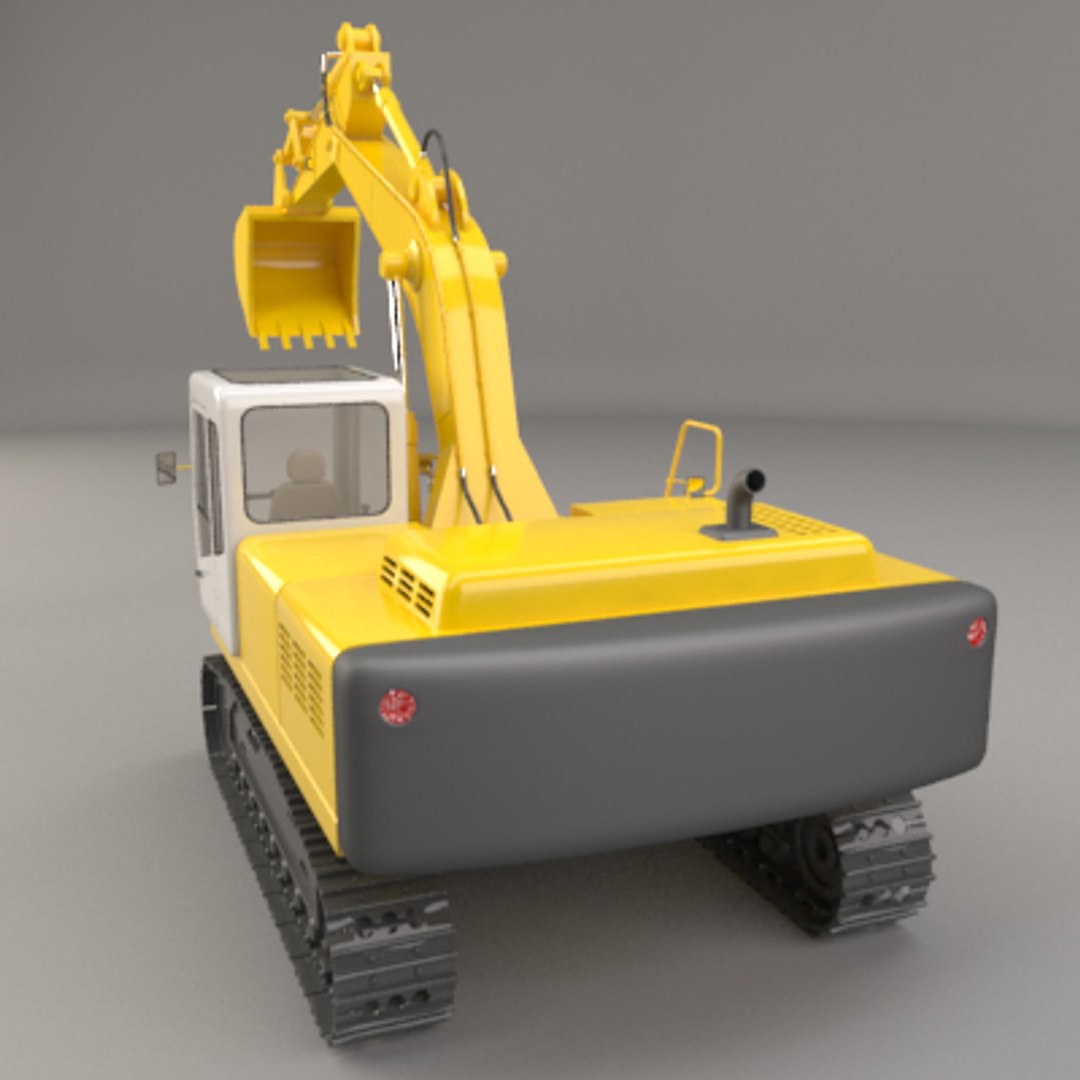 Realistic Crawler Excavator 3d Model
