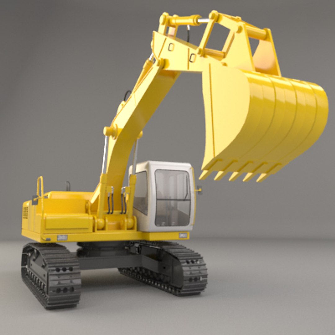 Realistic Crawler Excavator 3d Model