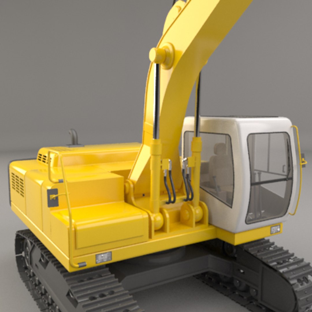 Realistic Crawler Excavator 3d Model