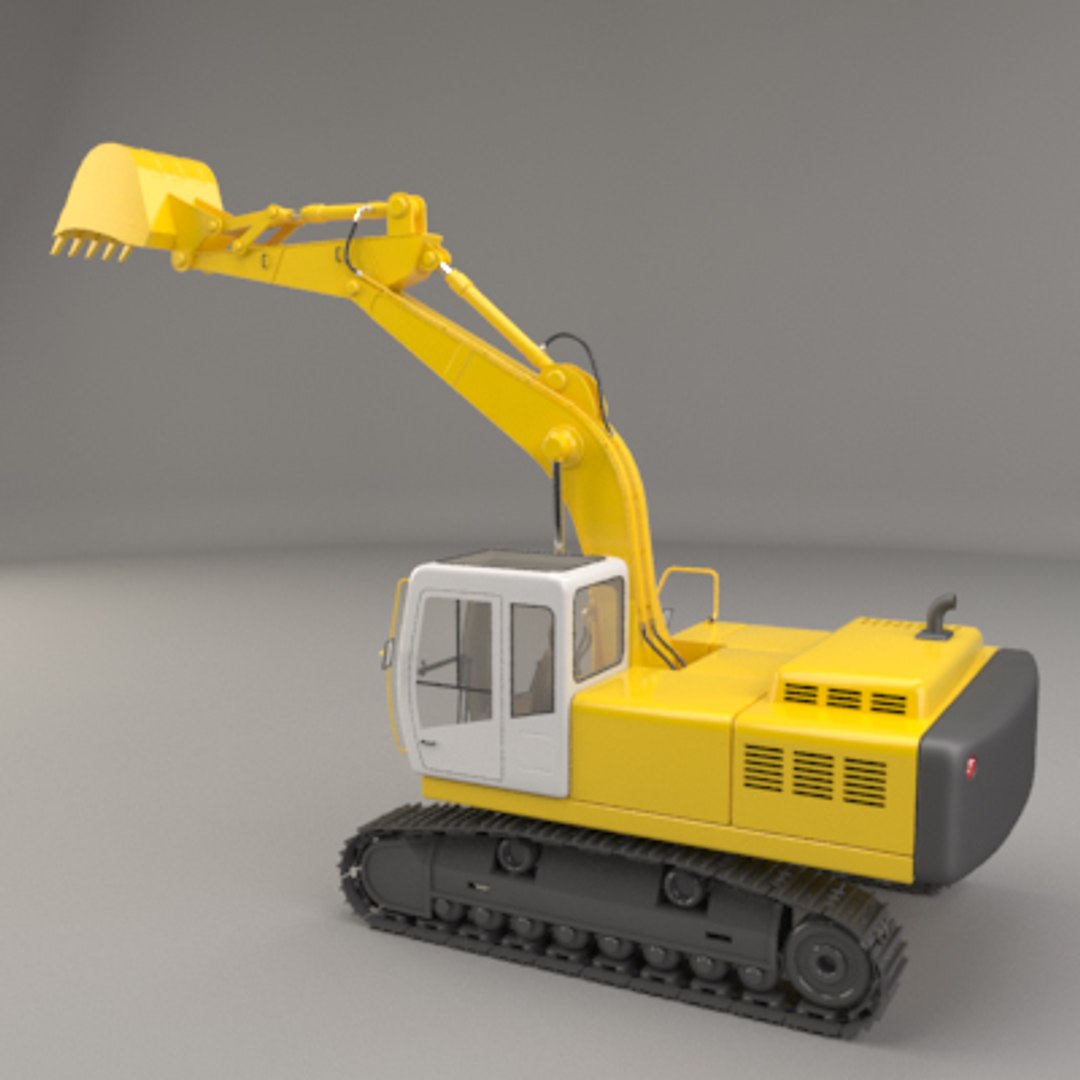 Realistic Crawler Excavator 3d Model