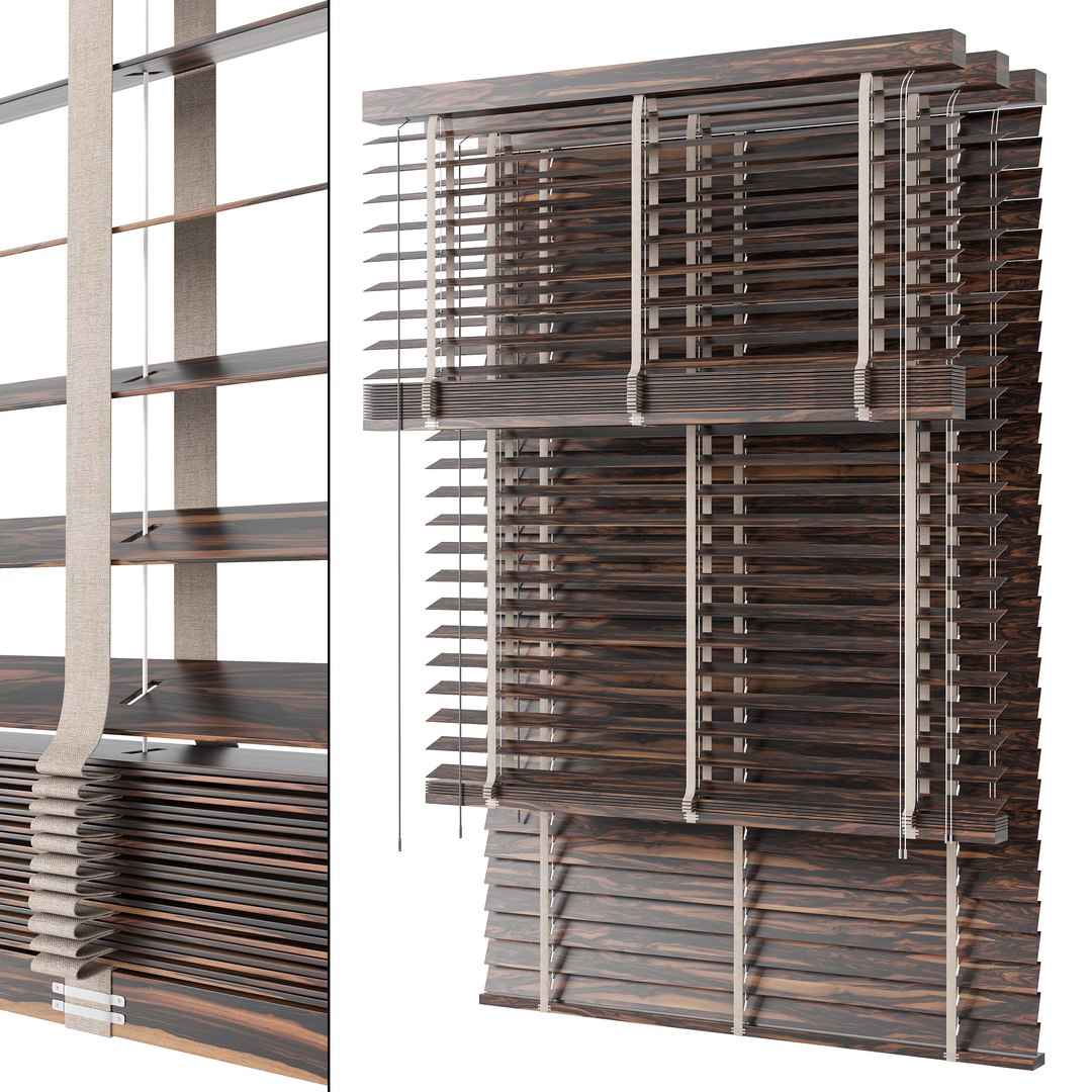 3D Wooden Blinds Set 21 - TurboSquid 2180824