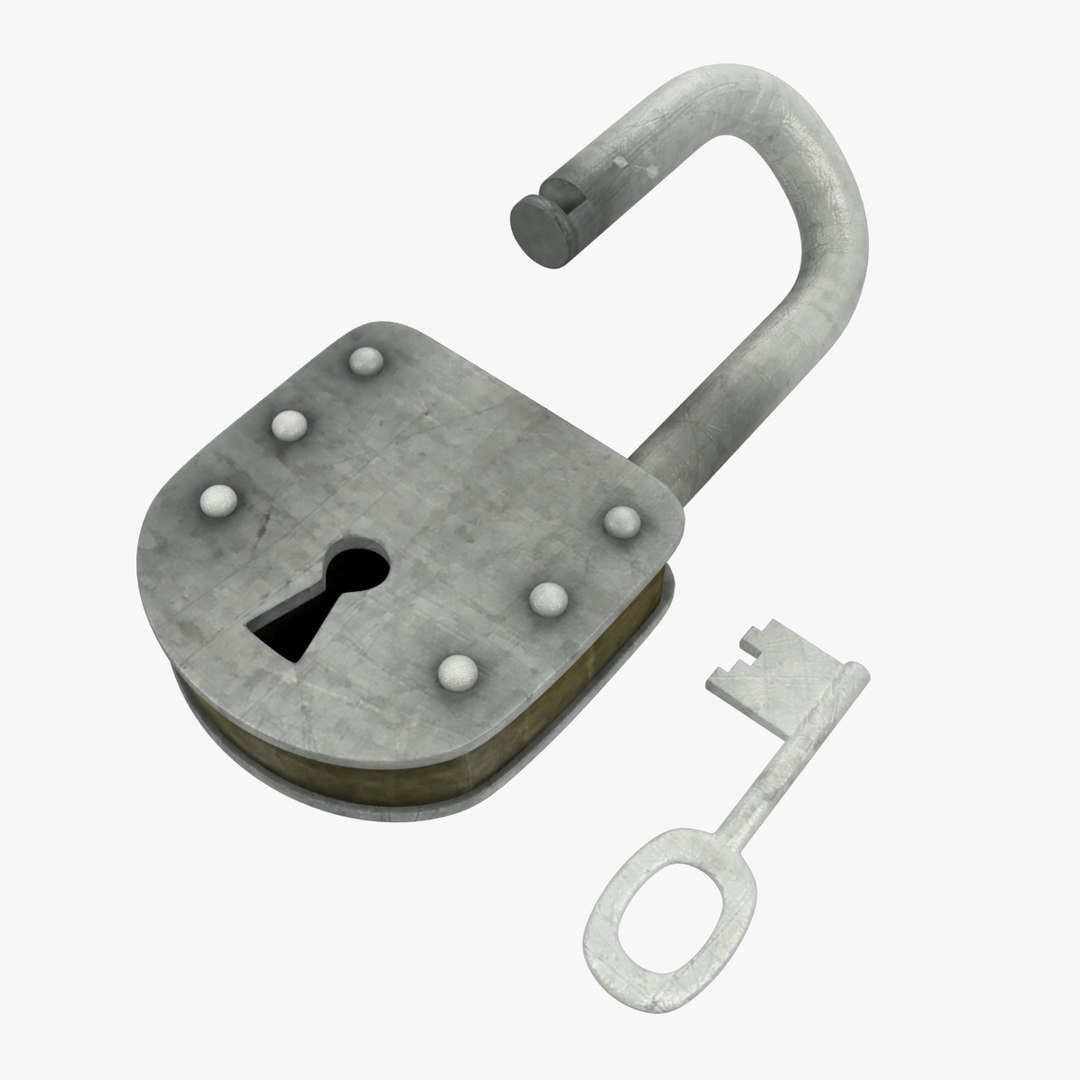 3D old lock key model - TurboSquid 1215335