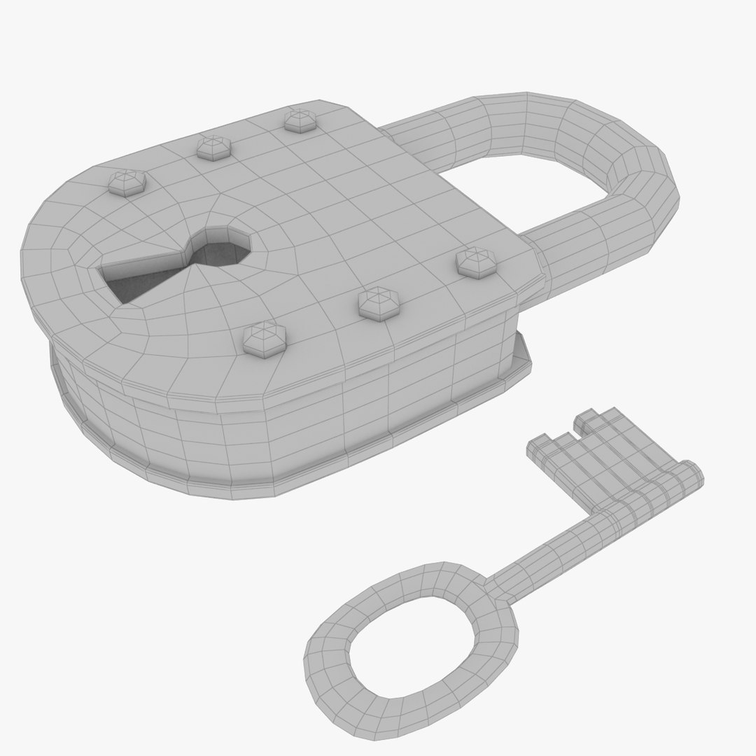 3D old lock key model - TurboSquid 1215335