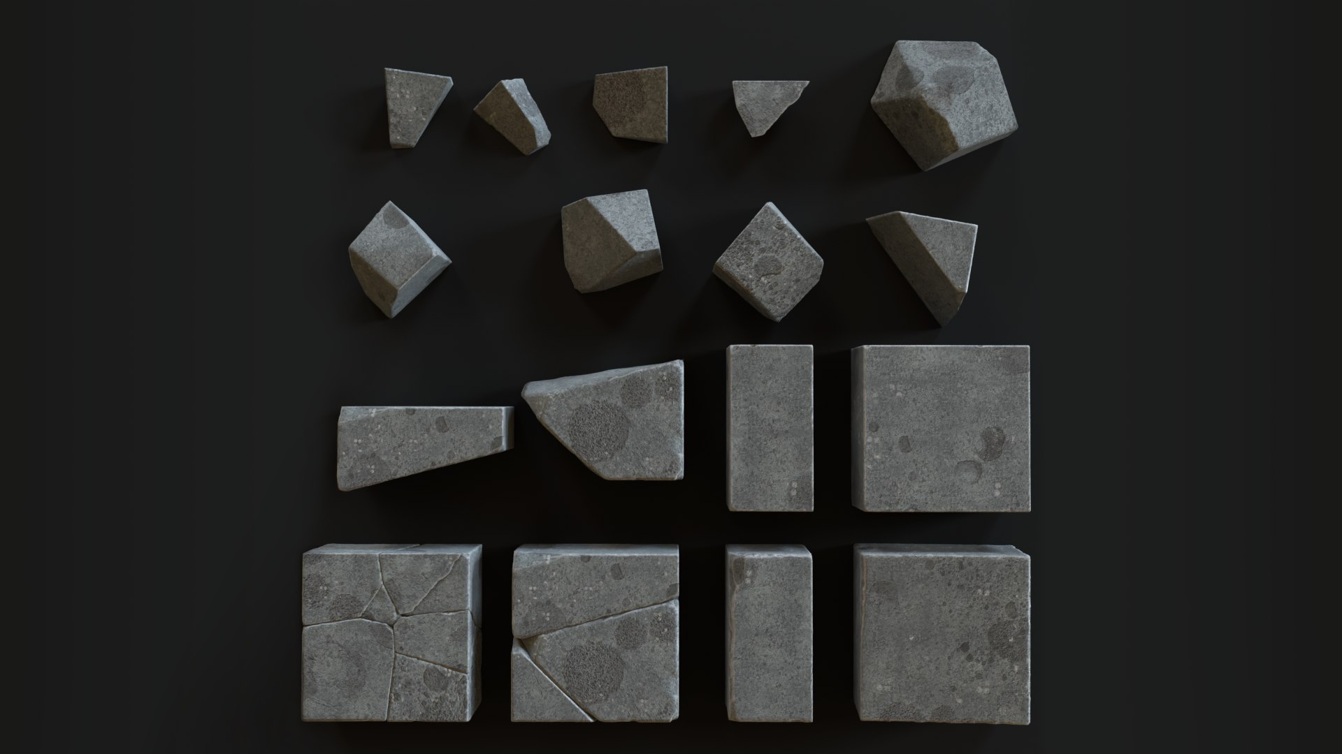 3D Stone Blocks And Debris Collection - TurboSquid 2244628
