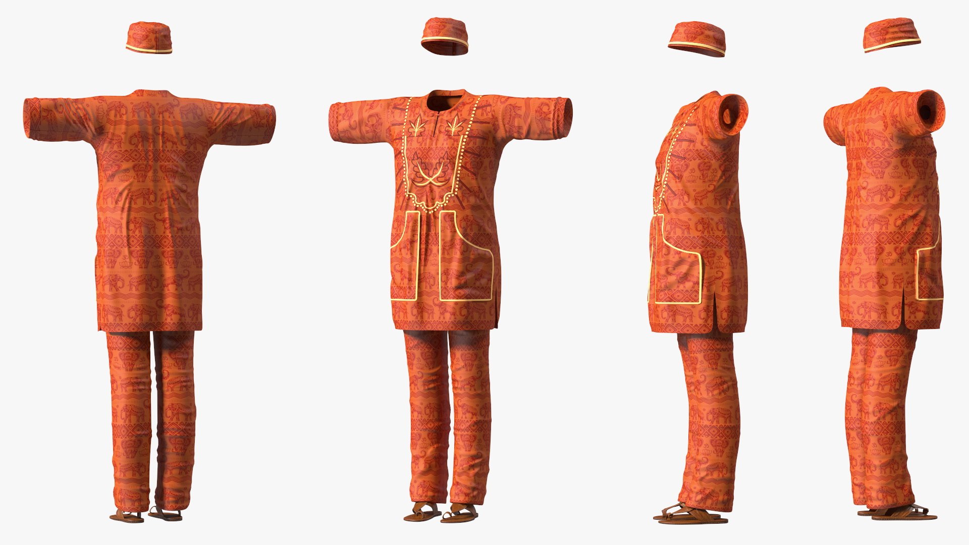 3D Clothes Set Traditional African Style For Men - TurboSquid 2015108