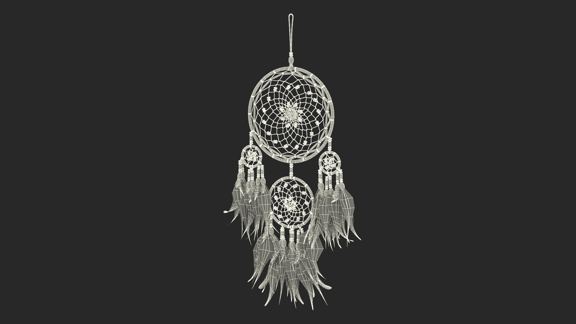 Dreamcatcher With Feathers And Beads Four Rings 3D Model - TurboSquid ...
