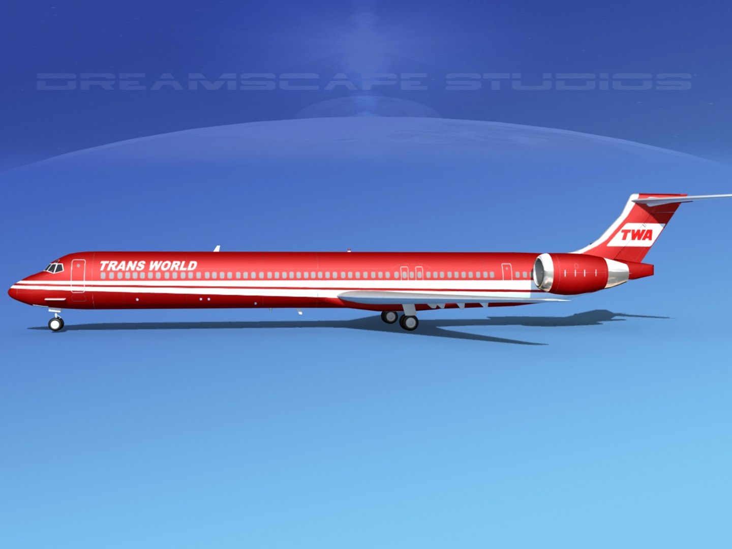 Md-90 Jet Commercial 3d Model
